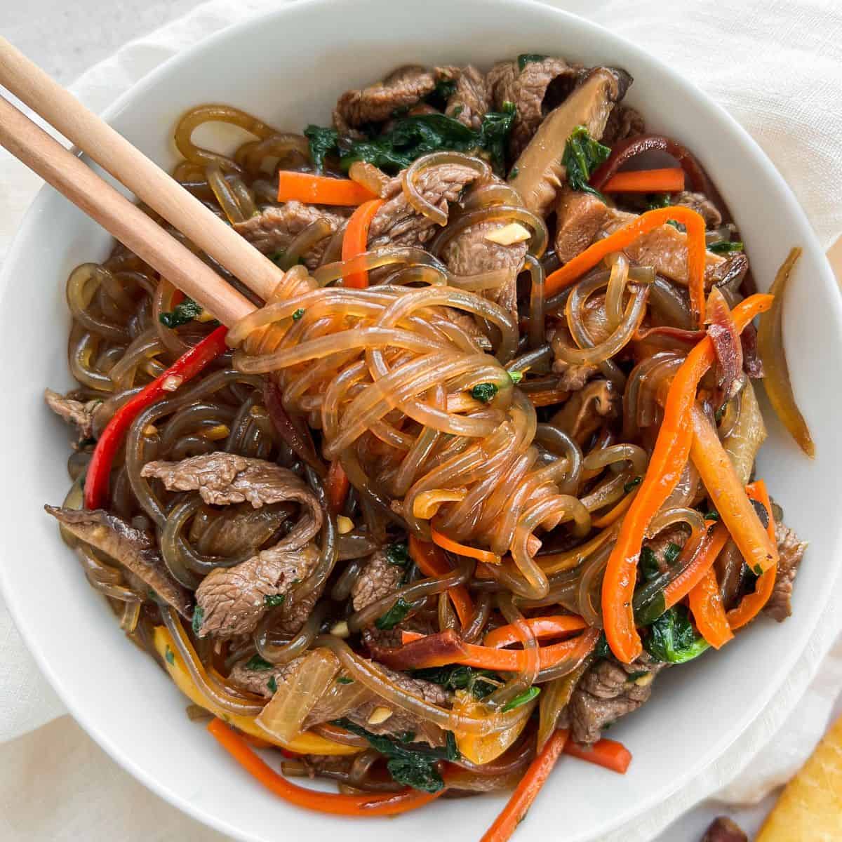 Beef Japchae - Trang's Kitchen Table