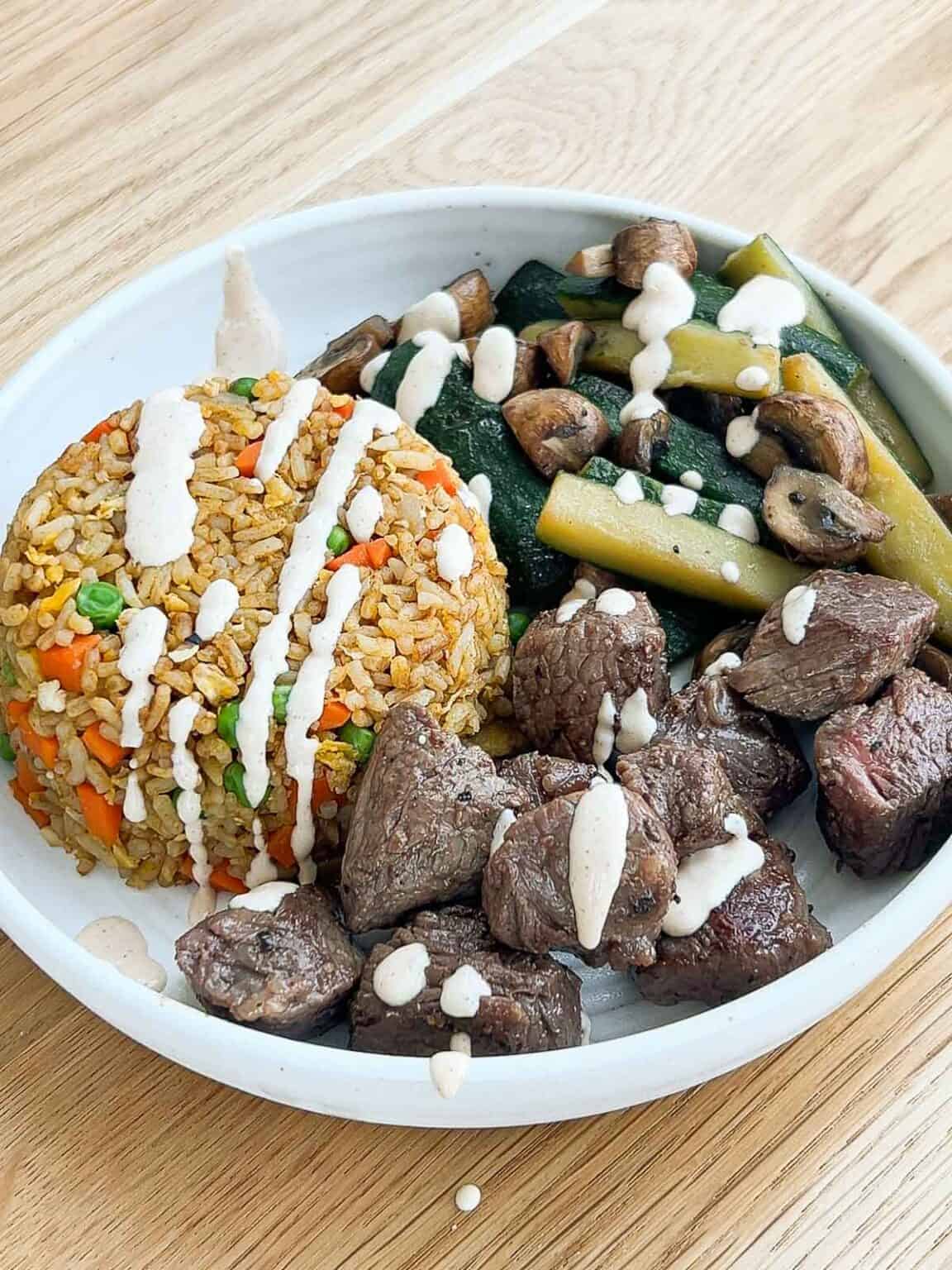 Easy Hibachi Beef Bowl Recipe - Trang's Kitchen Table